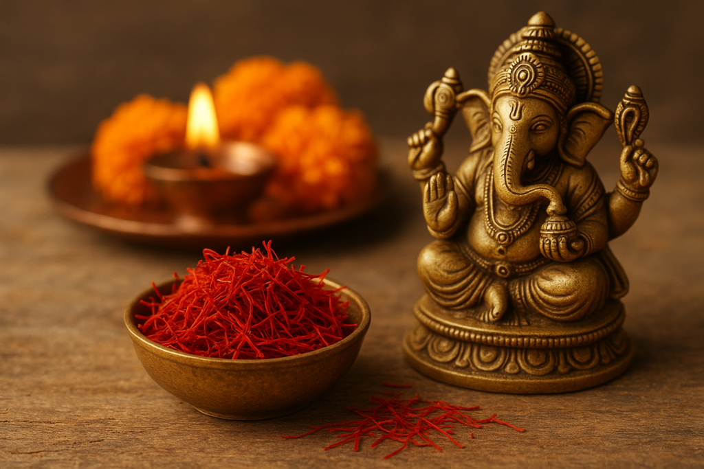 Saffron for Pooja: The Significance of Kesar in Hindu Puja - kong-posh.com